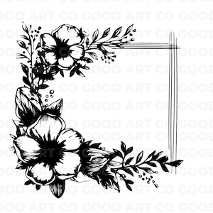 Intricate Floral Frames | 22 Designs | PNG JPEG SVG Flower Frame ...