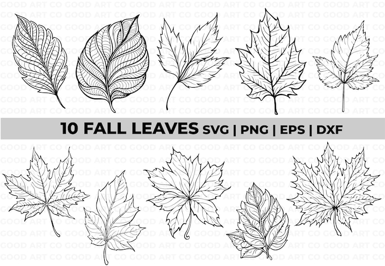 Fall Leaf Bundle, Svg Leaves, Autumn Leaf Dxf, Fall Png, Halloween Svg ...