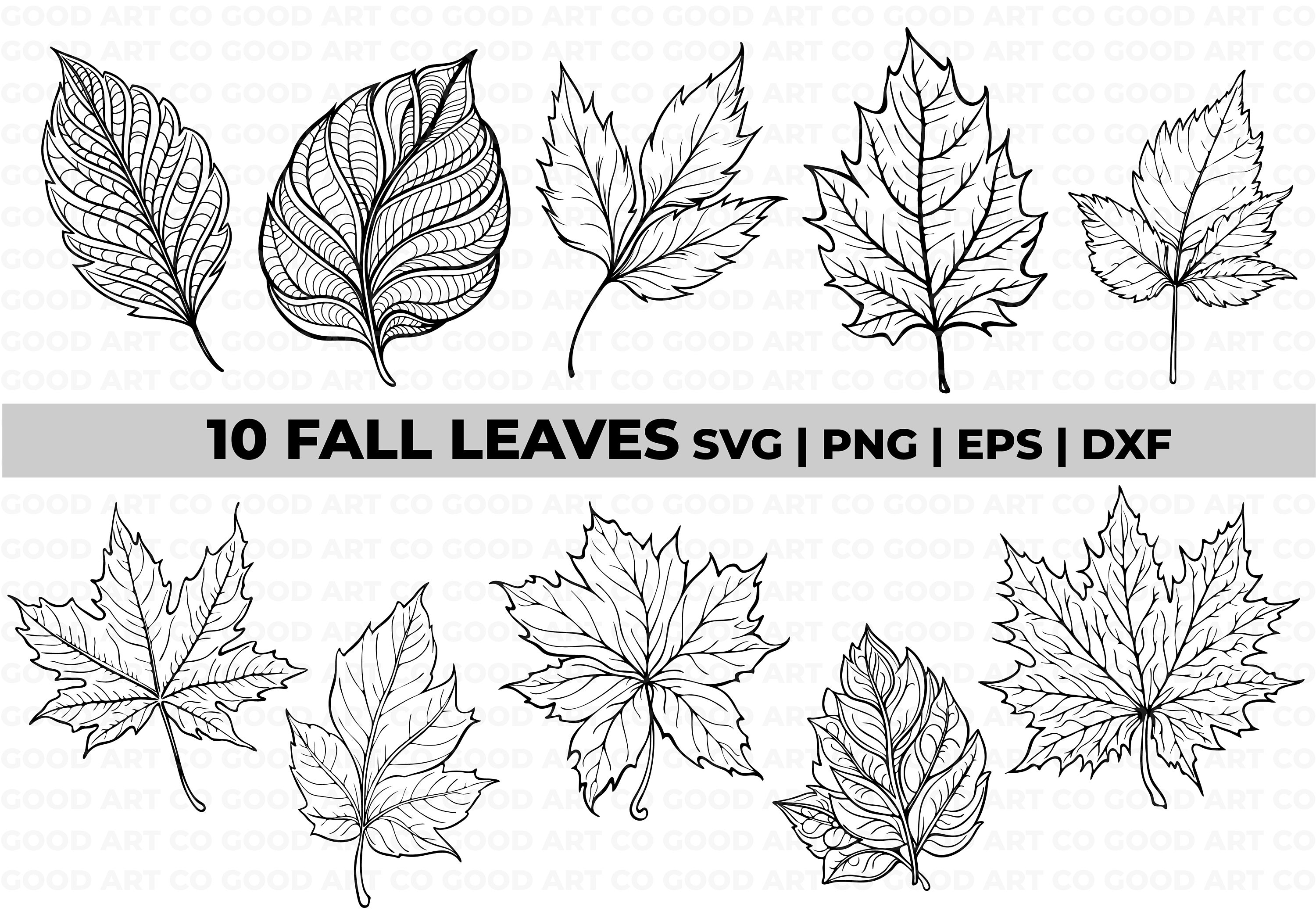 Fall Leaf Bundle, Svg Leaves, Autumn Leaf Dxf, Fall Png, Halloween Svg ...