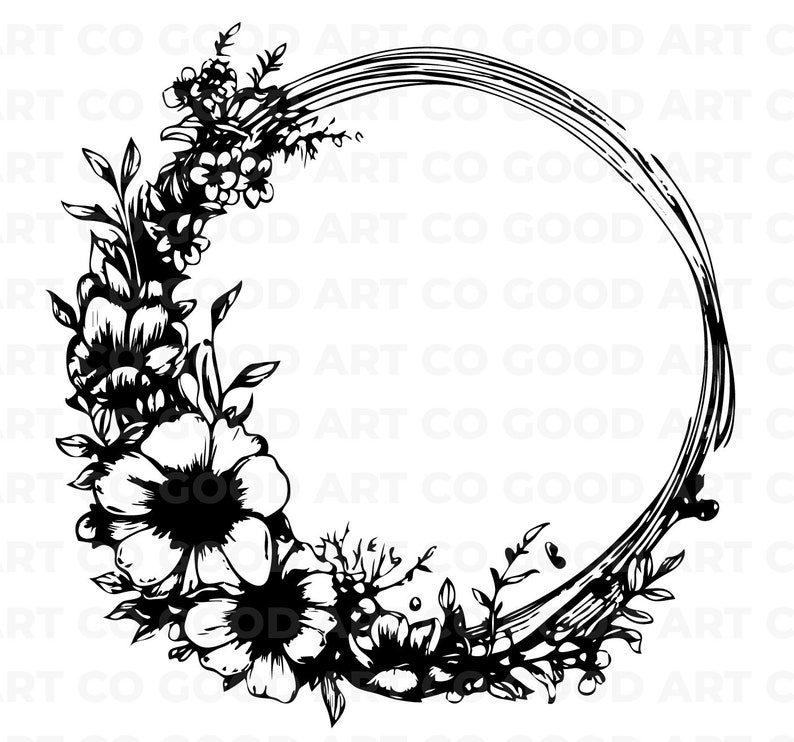 Intricate Floral Frames | 22 Designs | PNG JPEG SVG Flower Frame ...