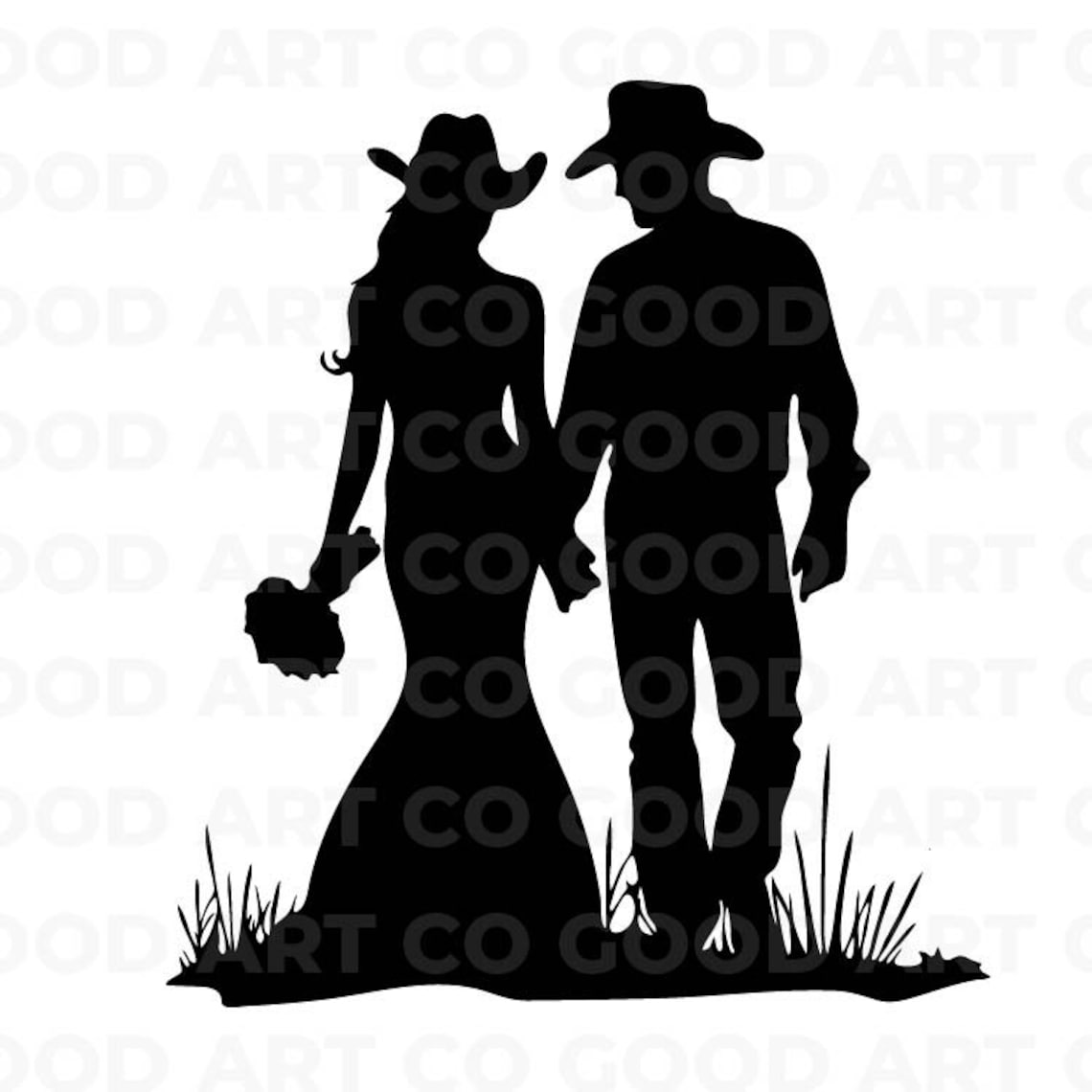 Country Wedding SVG | Bride and Groom, Western, Married Couple, Wedding ...
