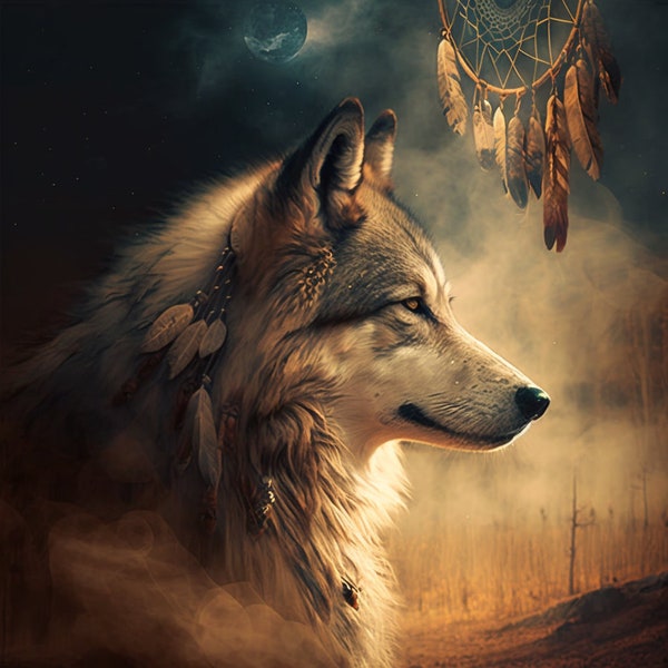 Native American Wolf - Etsy