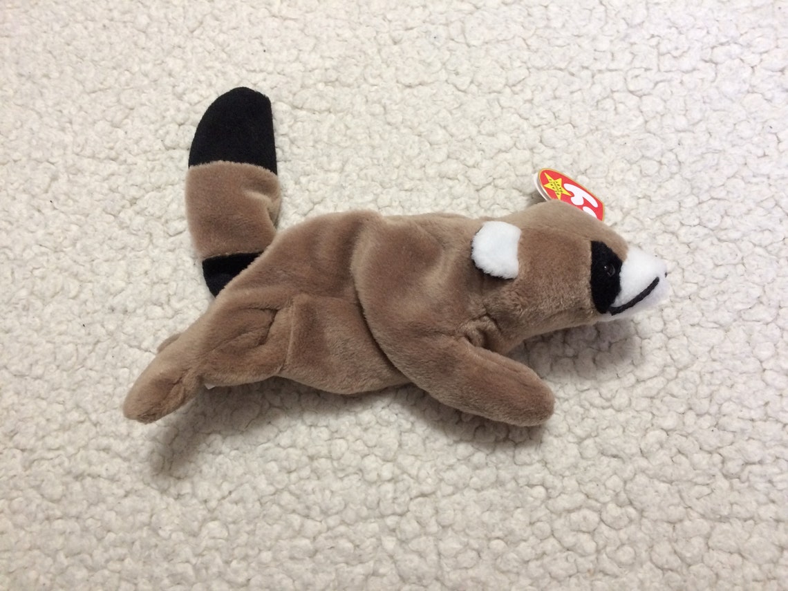 EXTREMELY RARE RINGO the Racoon Beanie Baby, Multiple Tag Errors, P.V.C ...
