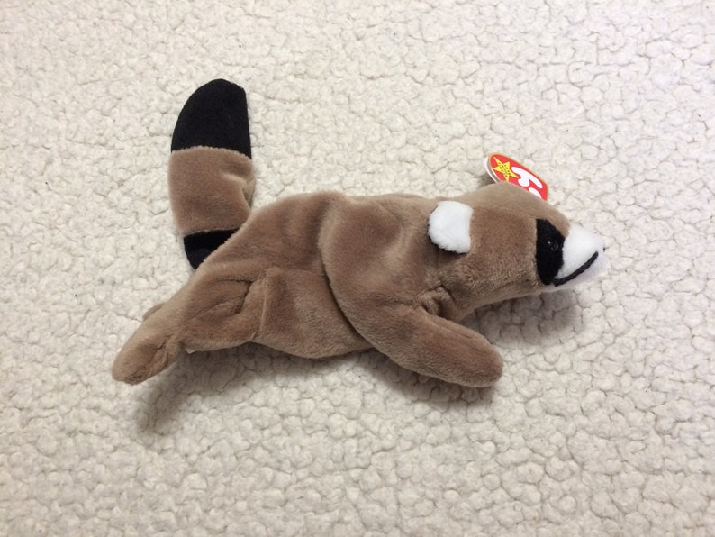 EXTREMELY RARE RINGO the Racoon Beanie Baby, Multiple Tag Errors, P.V.C ...