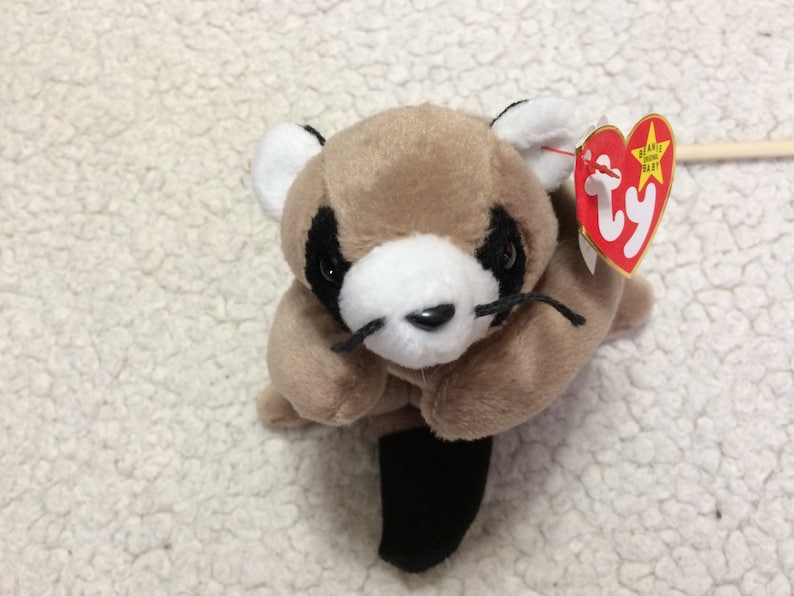 EXTREMELY RARE RINGO the Racoon Beanie Baby, Multiple Tag Errors, P.V.C ...