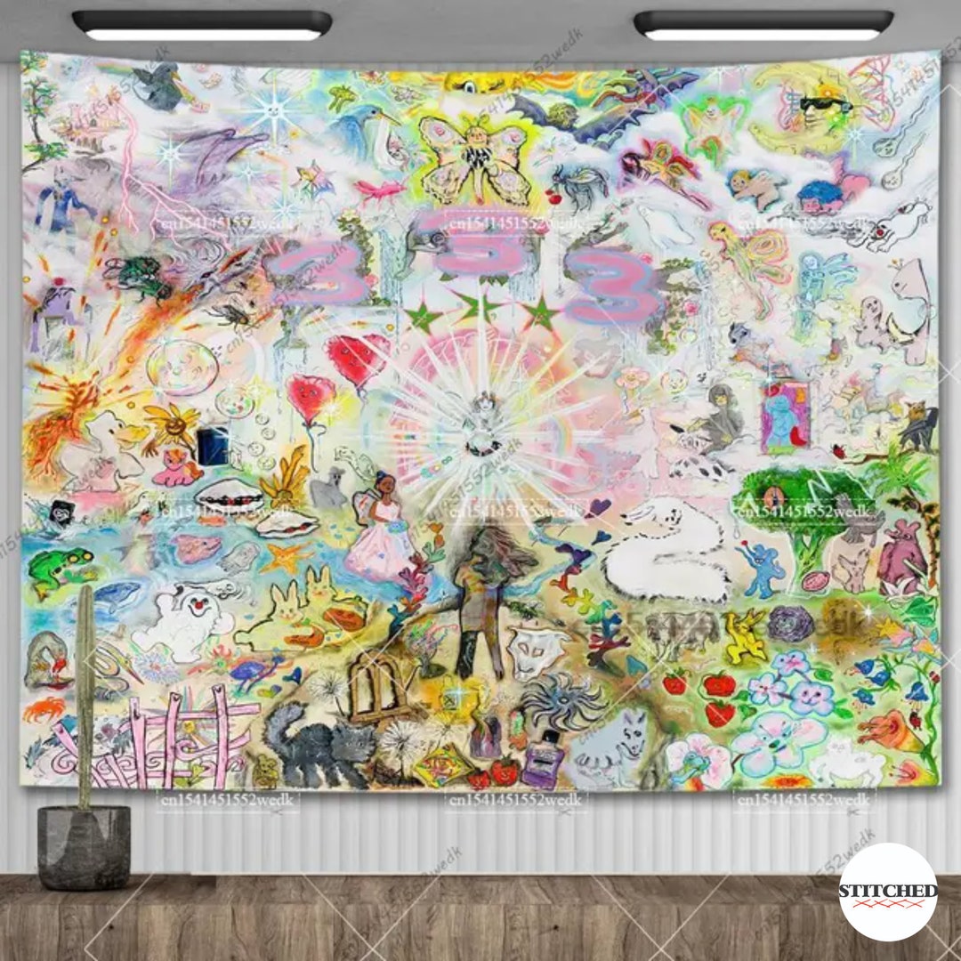 333 Bladee Album Cover Wall Tapestry Hippie Hip Pop Rapper Tapestries ...