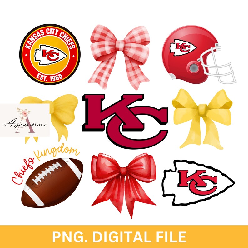 Kansas City Football Png, Digital File, Football, Dtf, Sublimation, Red ...