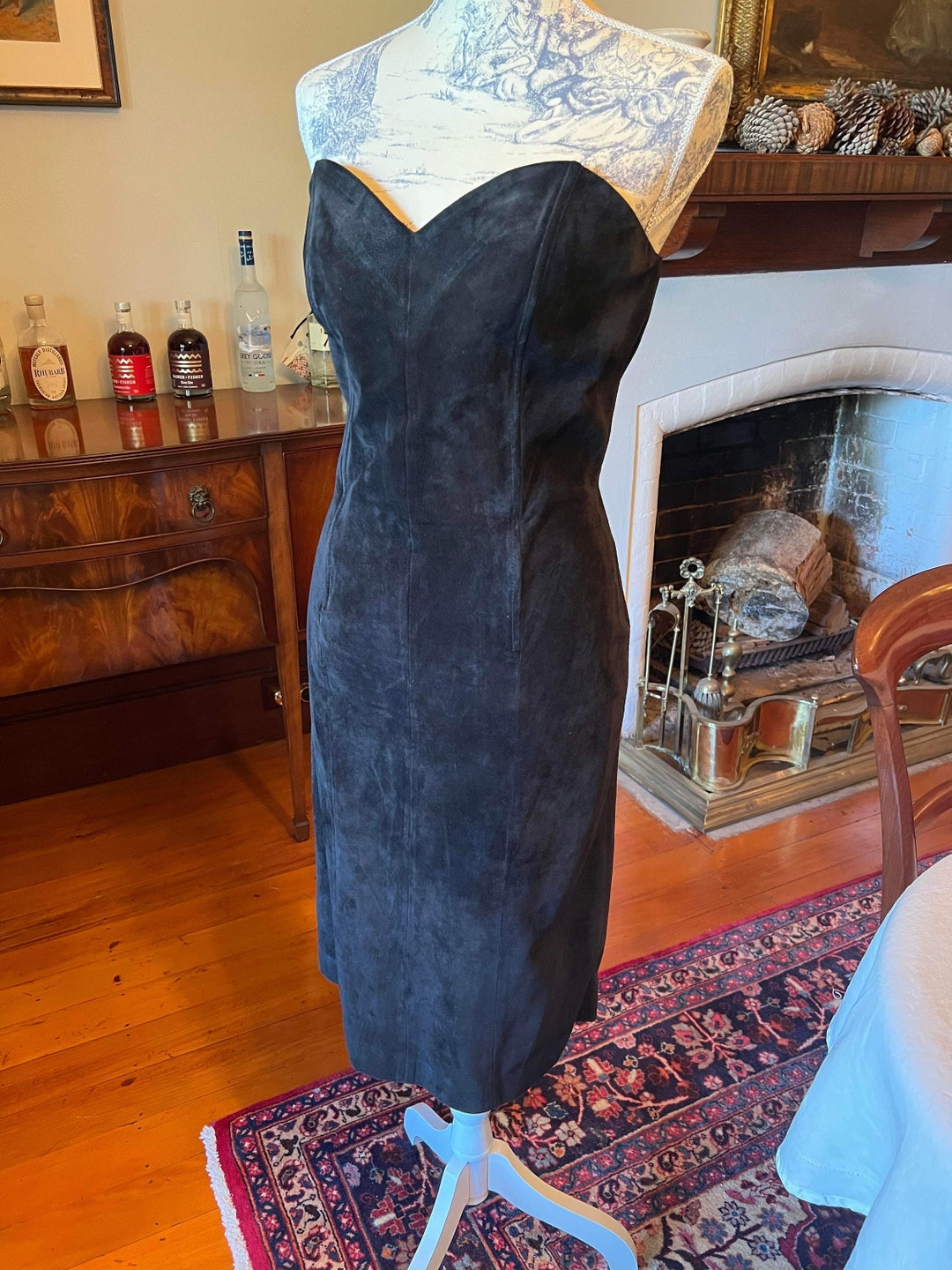 90s Suede Dress With Excellent Construction: Hourglass, Medium, Large ...