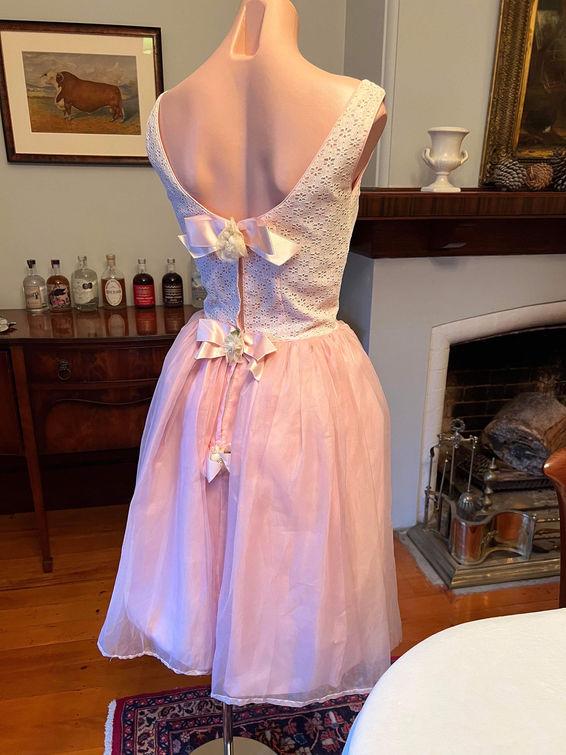 50s Dress With Floral Garlands: Extra Small, Small, Crinoline, Fairy ...