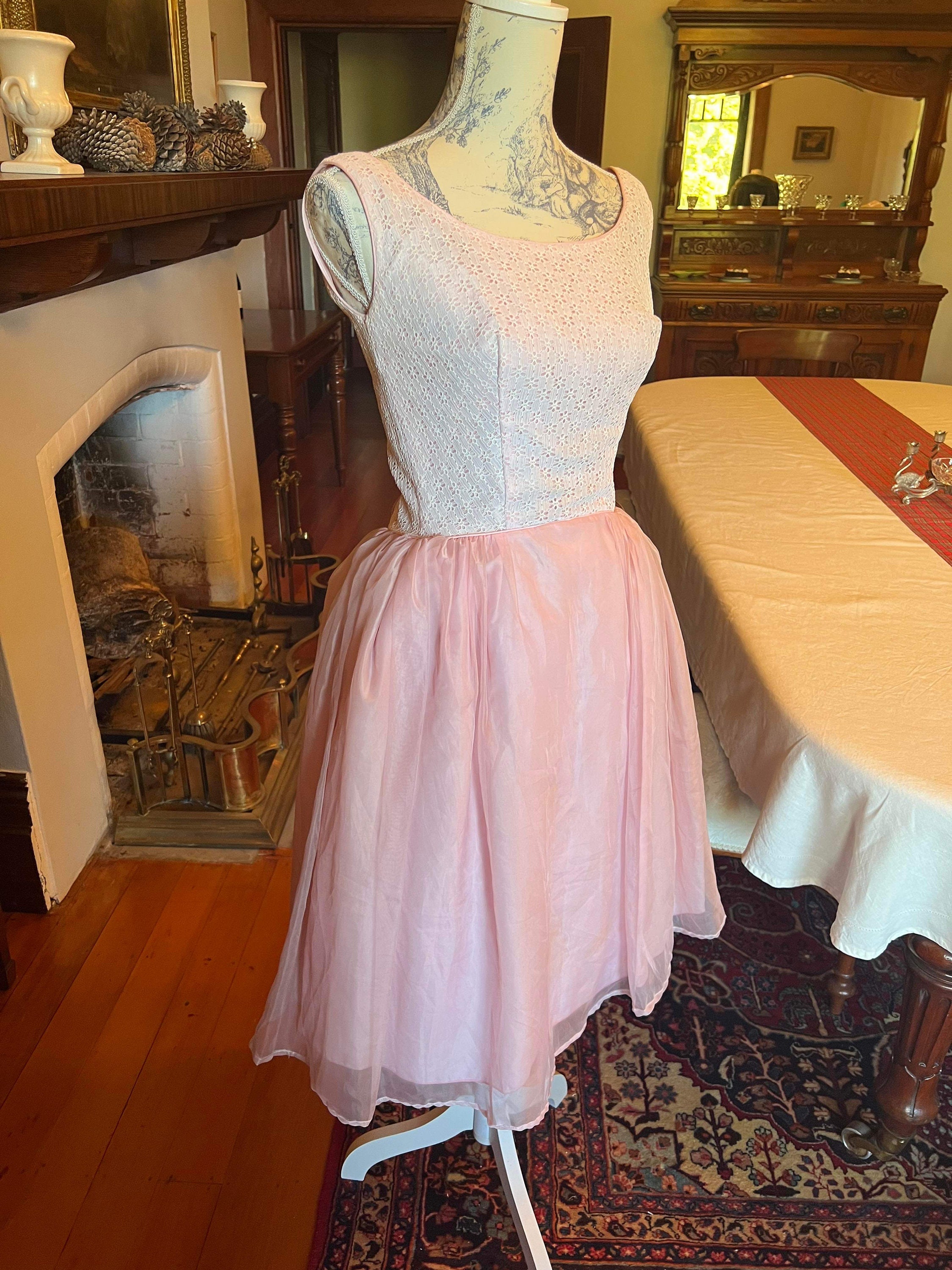 50s Dress With Floral Garlands: Extra Small, Small, Crinoline, Fairy ...