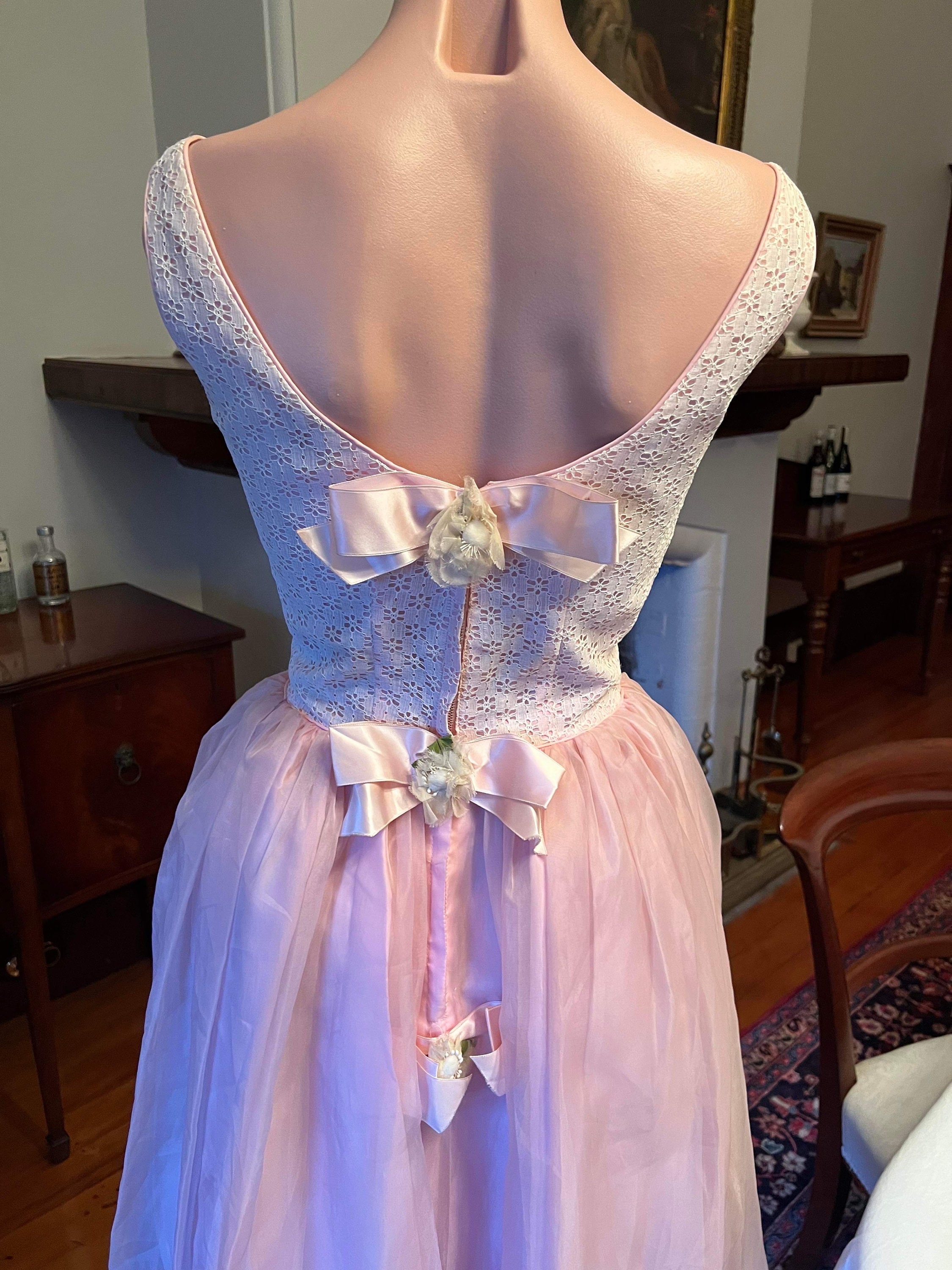 50s Dress With Floral Garlands: Extra Small, Small, Crinoline, Fairy ...