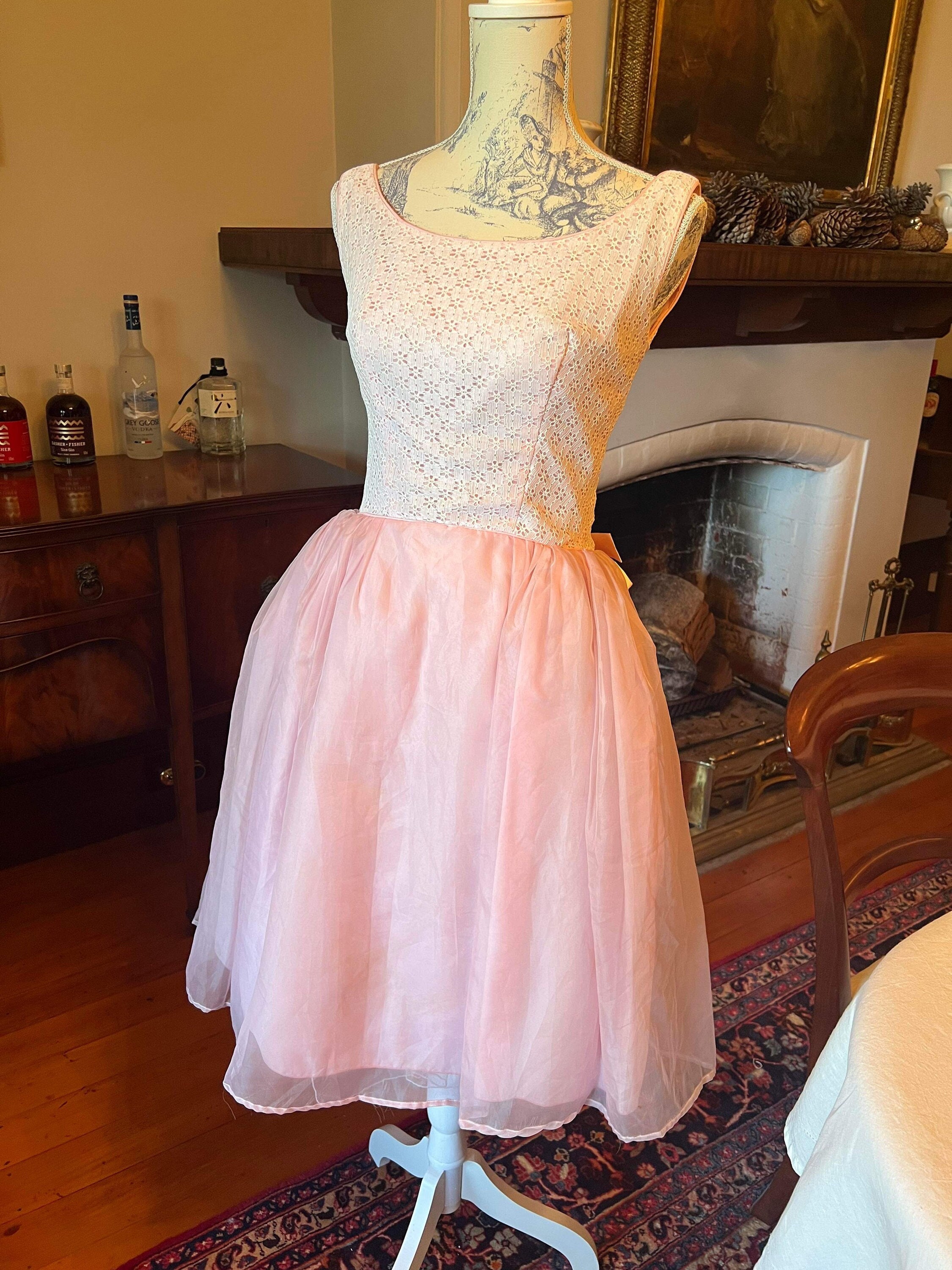 50s Dress With Floral Garlands: Extra Small, Small, Crinoline, Fairy ...