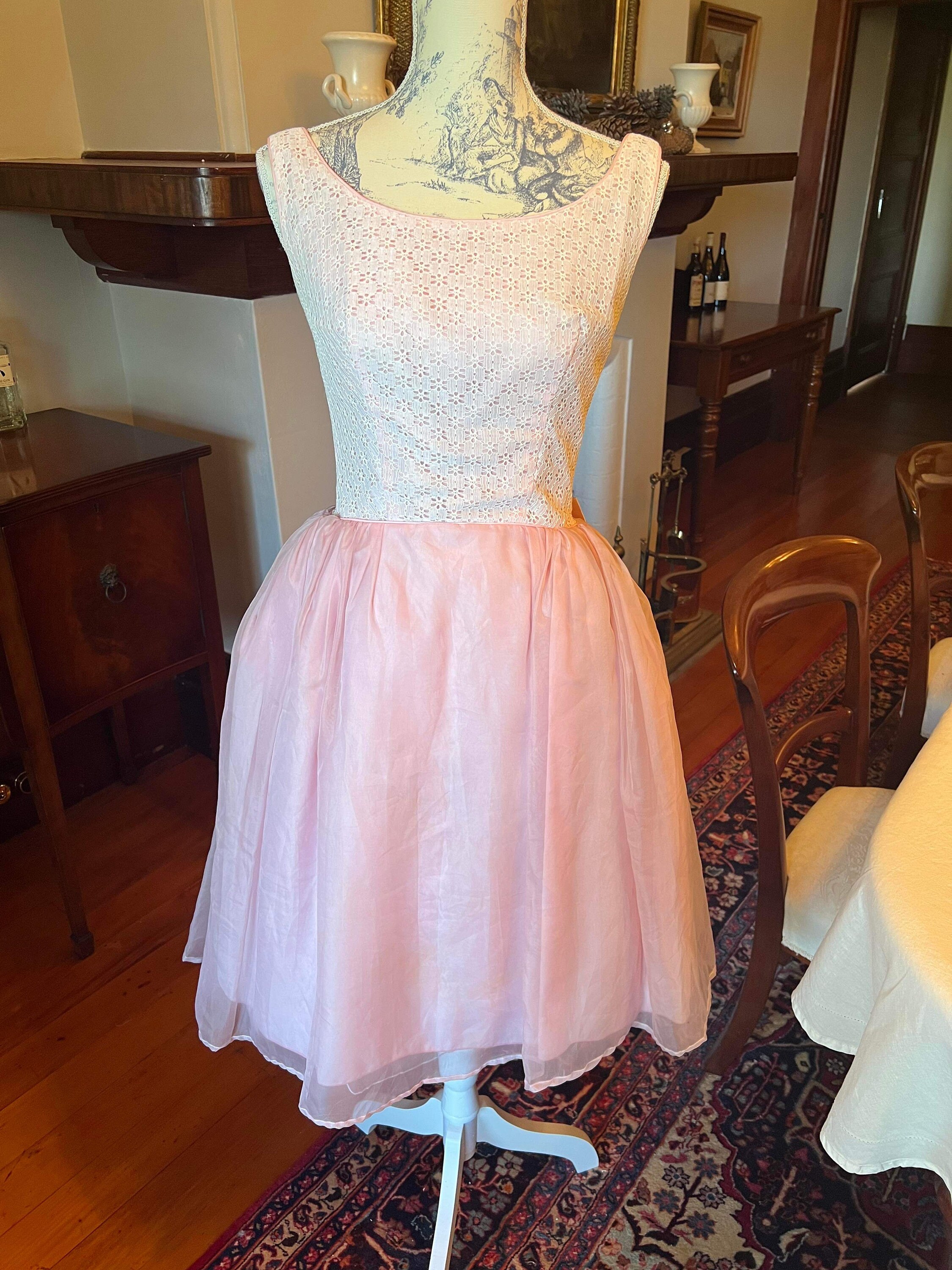 50s Dress With Floral Garlands: Extra Small, Small, Crinoline, Fairy ...