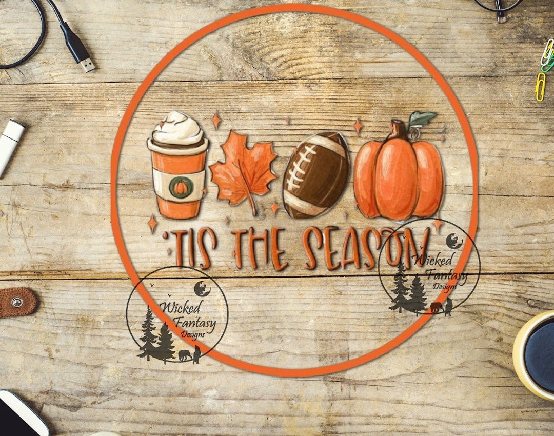 UVDTF Decal Tis the Season Autumn Fall Football Pumpkin Spice Coffee - Etsy