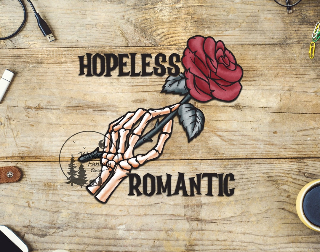 UVDTF Decal Hopeless Romantic Skeleton Hand With Rose Transparent ...