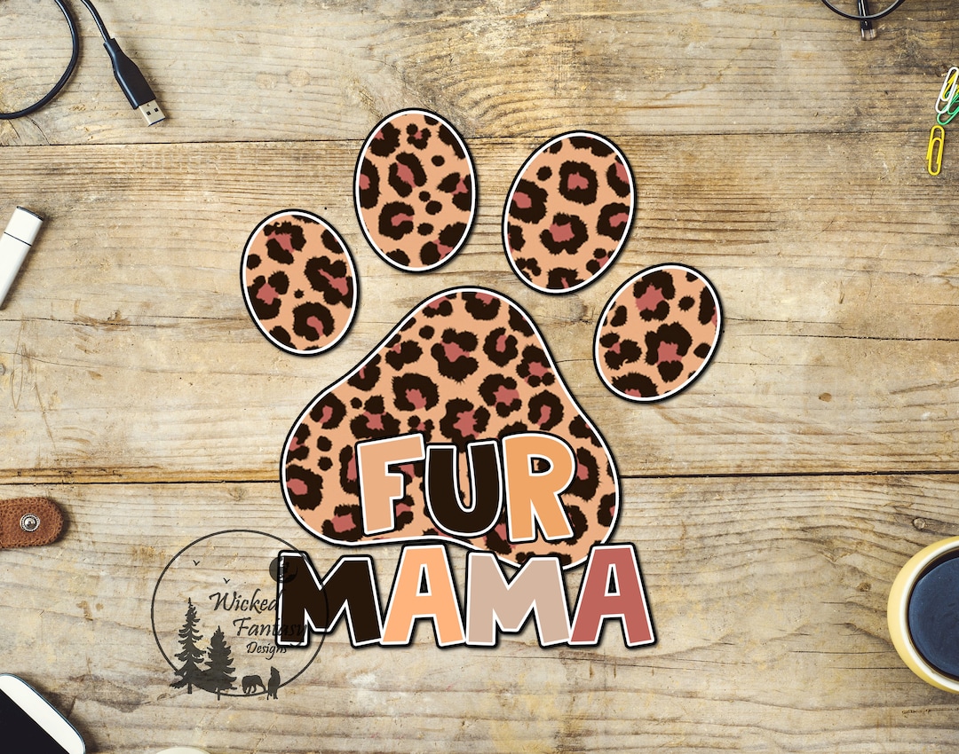UVDTF Decal Fur Mama Paw Print Leopard Print 1pc - Etsy