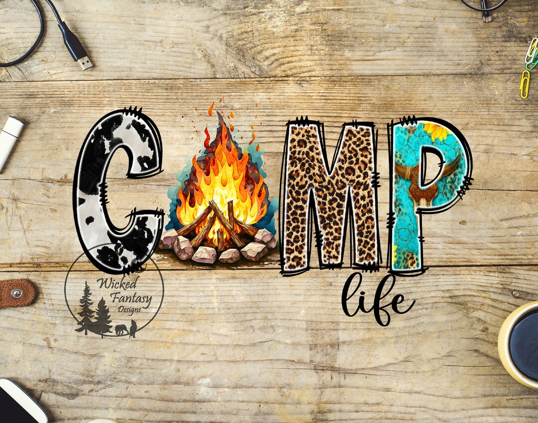 UVDTF Decal Camp Life Rustic Western Aztec Cowhide Turquoise Leopard ...