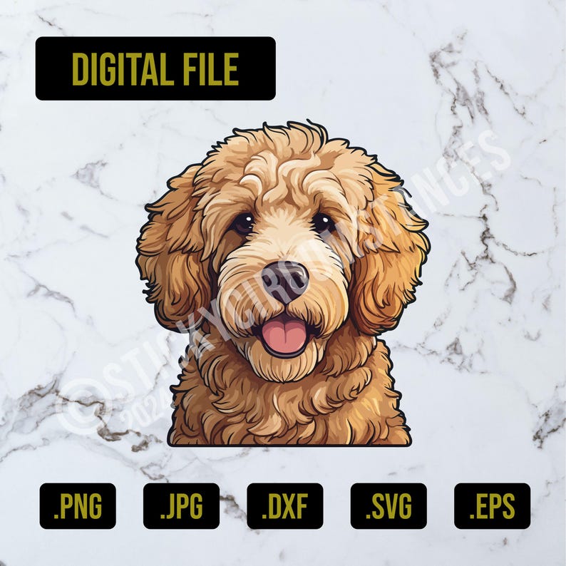 Goldendoodle Clipart | Dog| Svg | Eps | Png | Jpg | Dxf | Digital ...