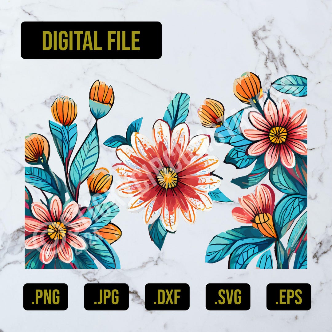 Commercial and Personal Use Multi Flower Design Svg, Eps, Png, Jpg, and ...