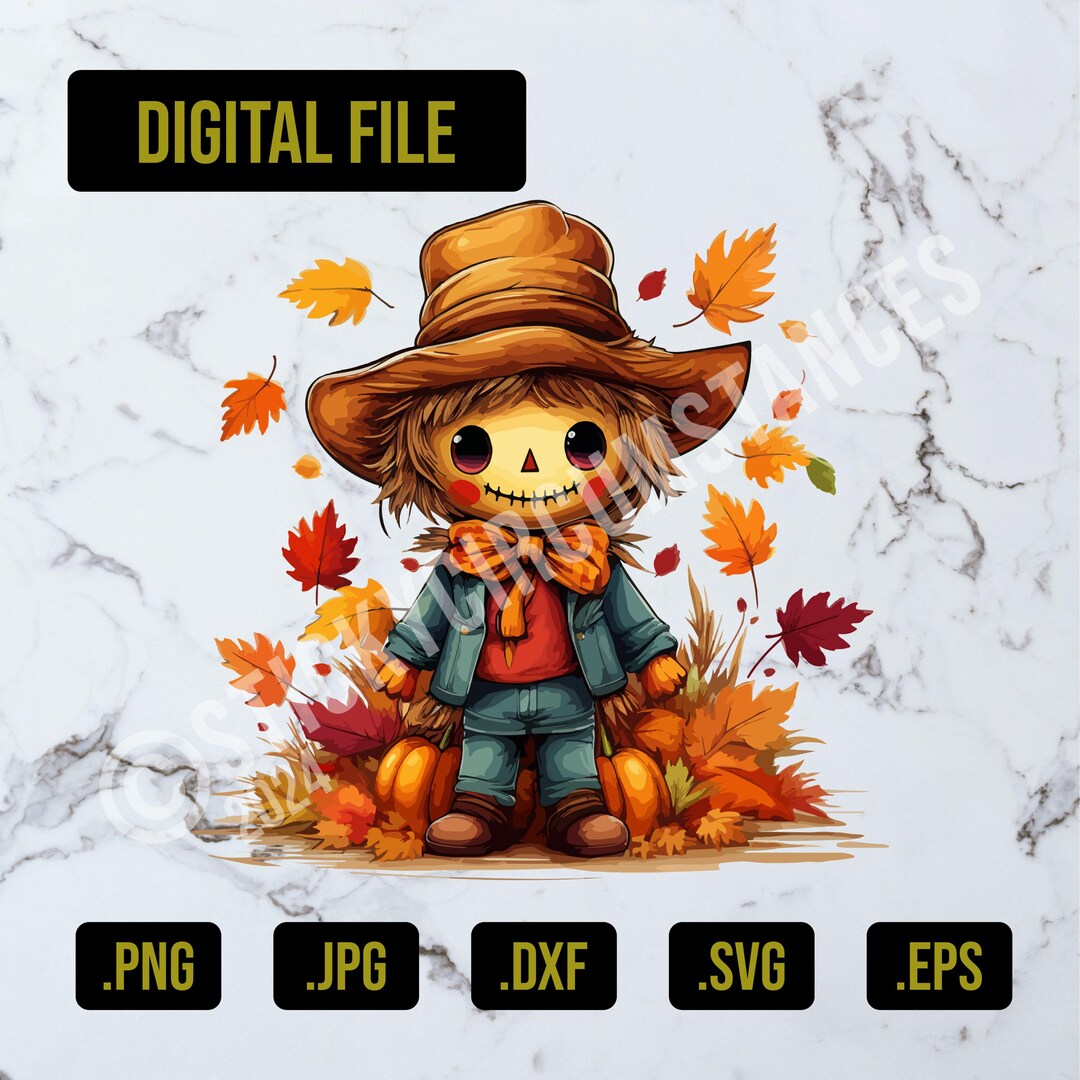 Commercial and Personal Scarecrow Svg, Eps, Png, Jpg, and Dxf Digital ...