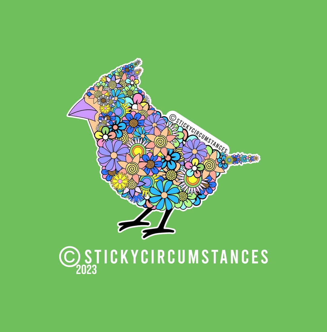 Multi-color Floral Cardinal - Etsy