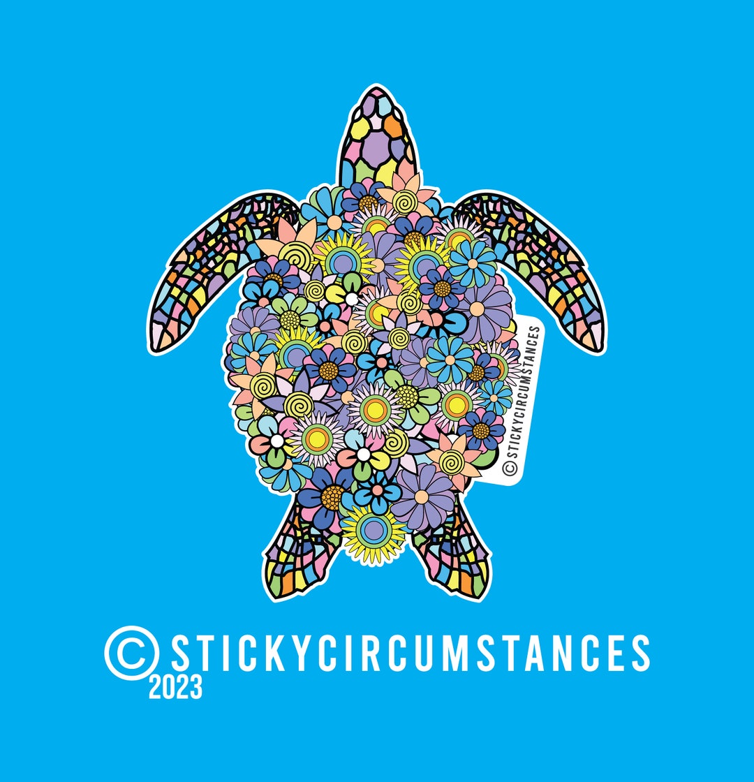 Multi-color Floral Turtle/ Sea Turtle - Etsy