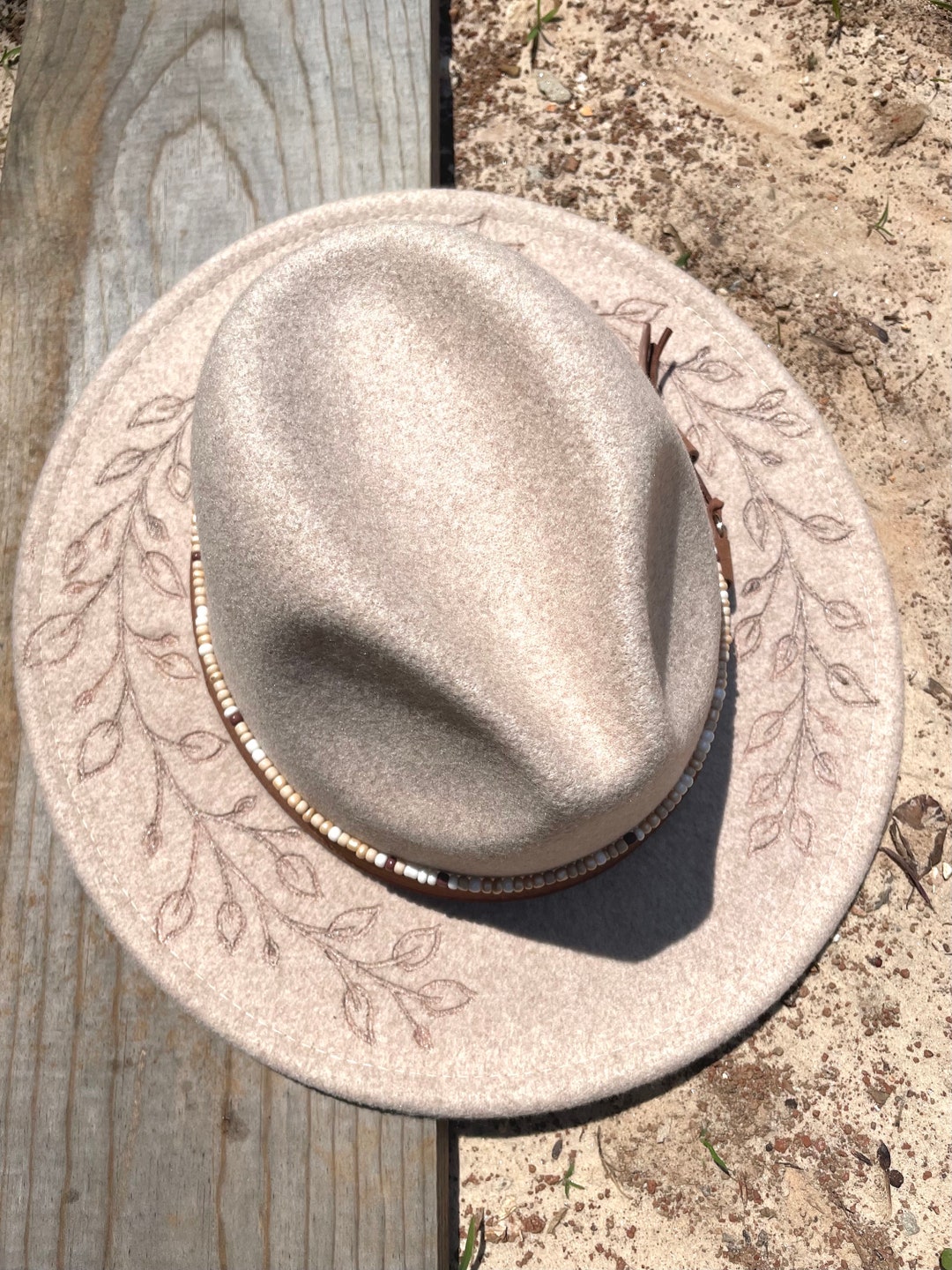 Sandy Design Thin Beaded Hat Band - Etsy