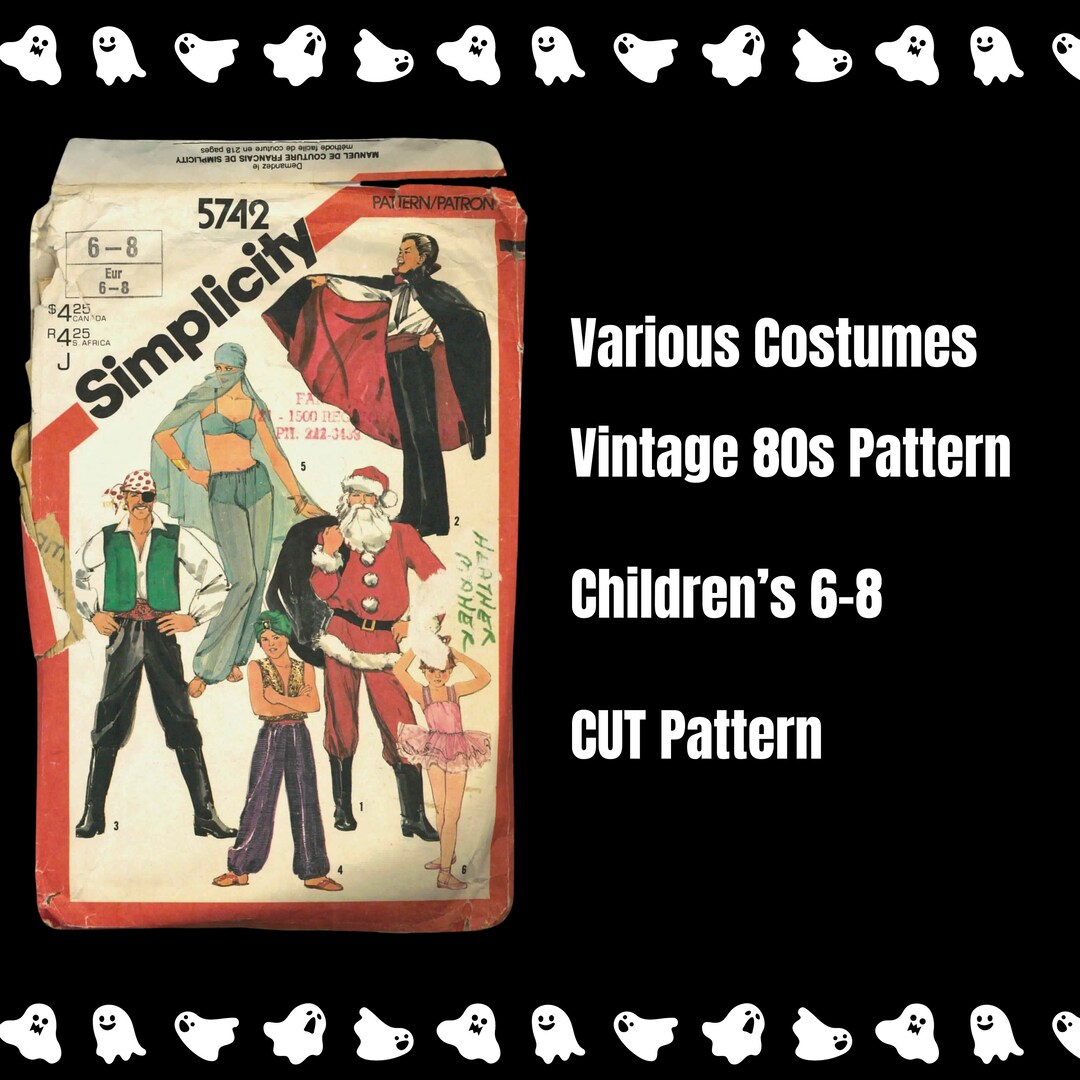 Simplicity 5742, Vintage Costume Pattern, Children Size 6-8, Aladdin ...