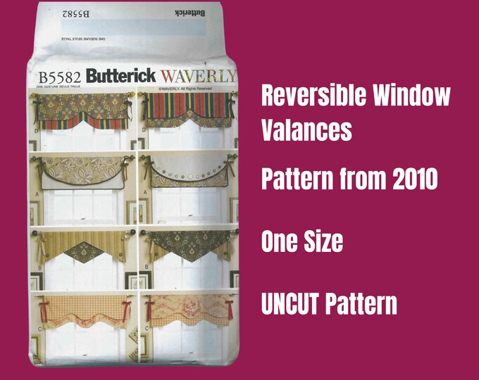 Butterick, B5582 Sewing Pattern, One Size, Waverly Reversible Window ...