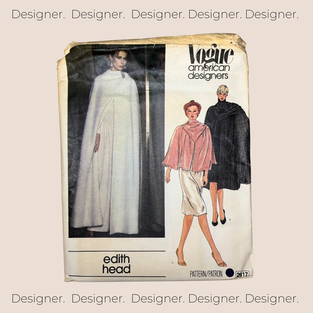 Vogue 2617, Vintage 80s American Designer Sewing Pattern, Edith Head ...