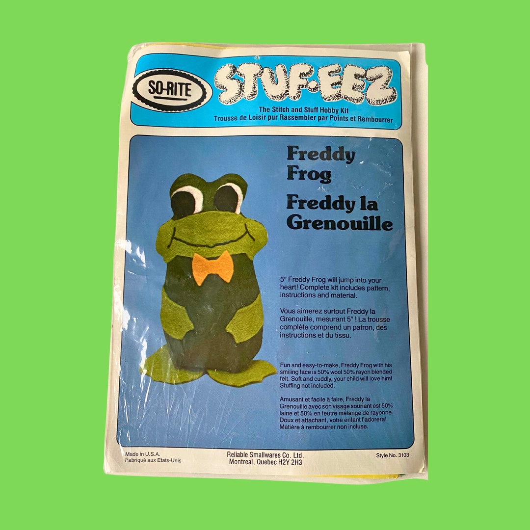 So-rite Stuf-eez Freddy Frog Stitch & Stuff Hobby Craft Kit, Stuffed ...