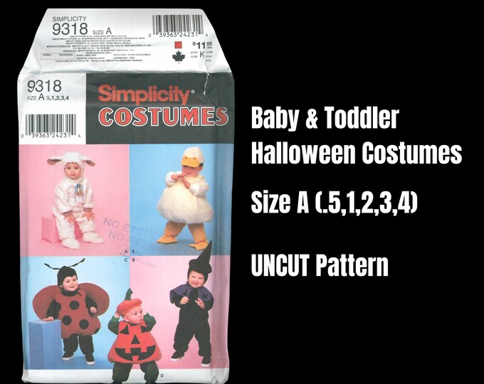 Simplicity, 9318, Costume Sewing Pattern, Size A: .5,1,2,3,4, Cute Baby ...