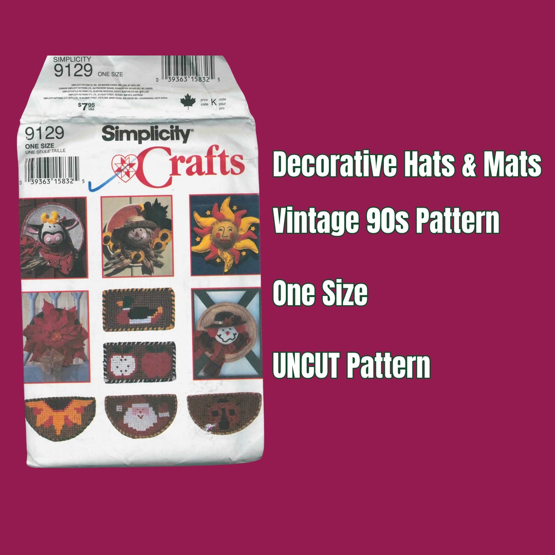 Simplicity 9129, Vintage 1990s Craft Sewing Pattern, One Size ...