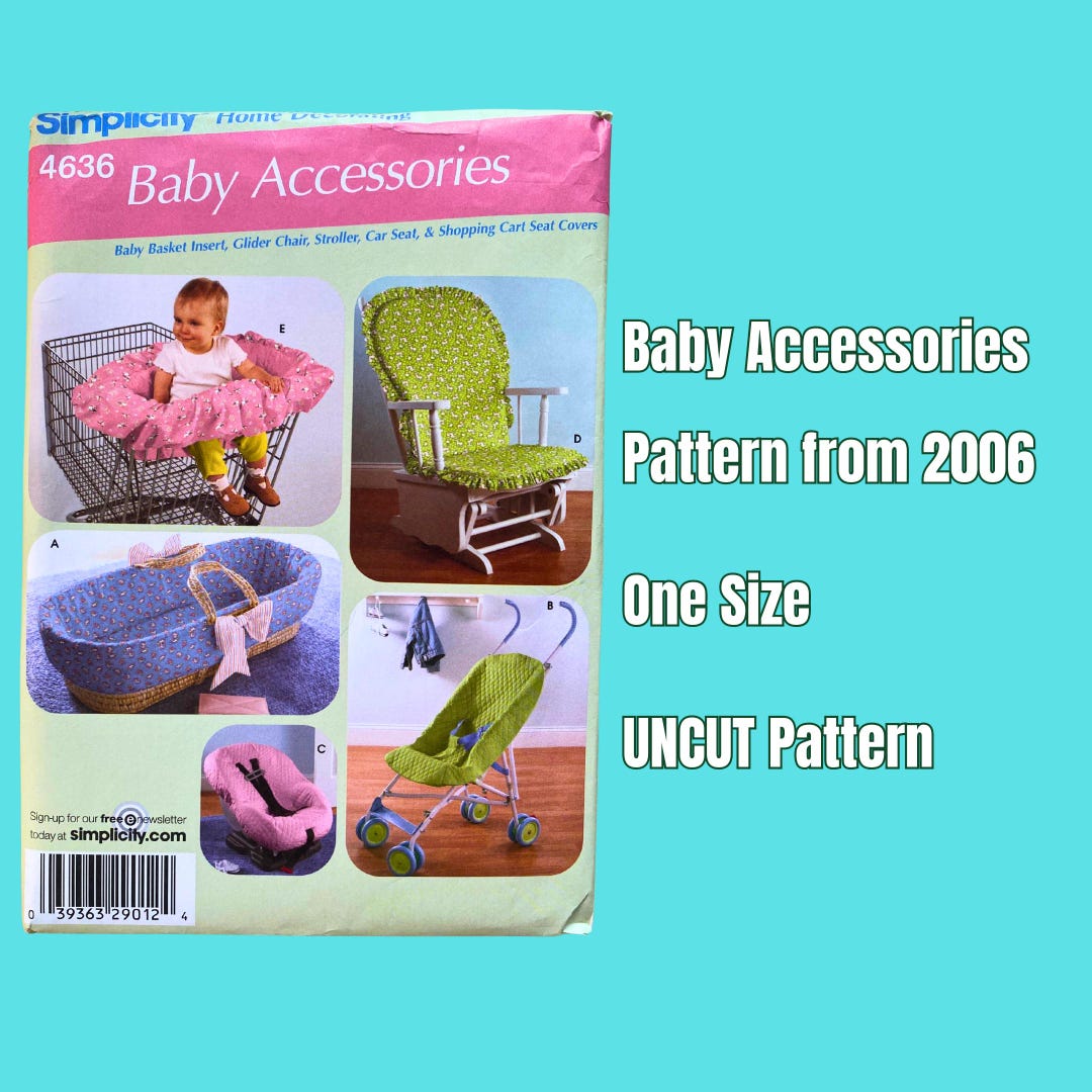Simplicity 4636, 2000s Sewing Pattern, Baby Accessories, Baby Basket ...