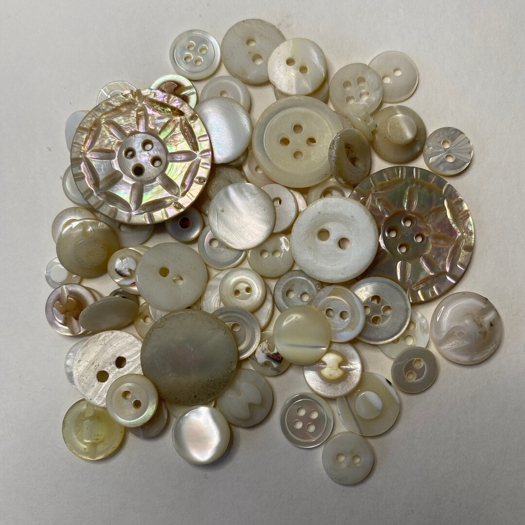 75pc Vintage Pearl Button Lot (various Sizes) - Etsy