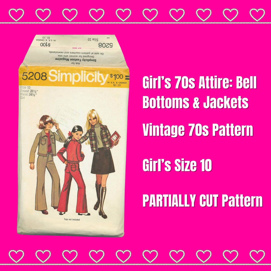 Simplicity, 5208 Vintage 1970s Sewing Pattern, Girls Size 10, Skirt ...