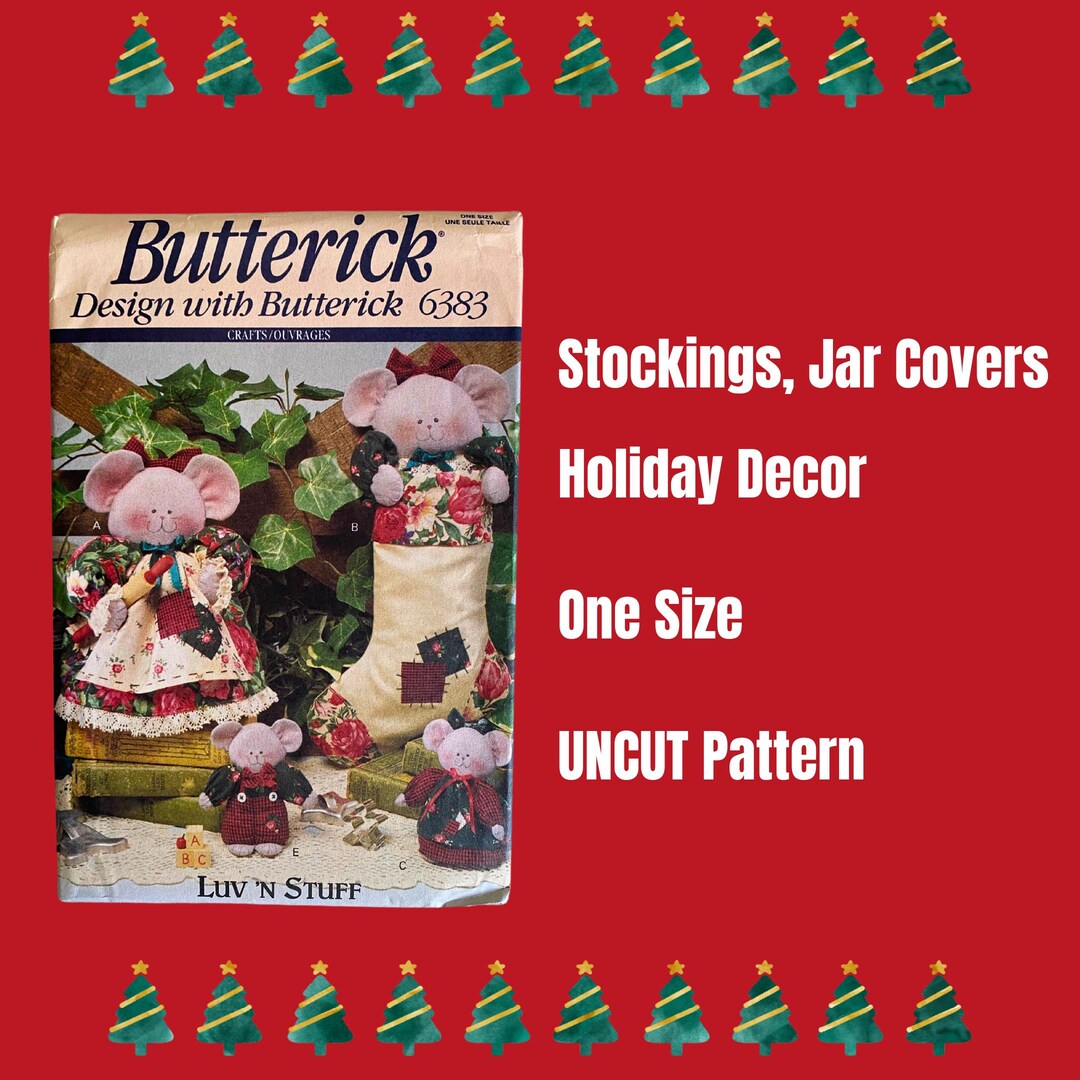 Butterick 6383, Vintage 90s Sewing Pattern, Christmas Crafts, Merry ...