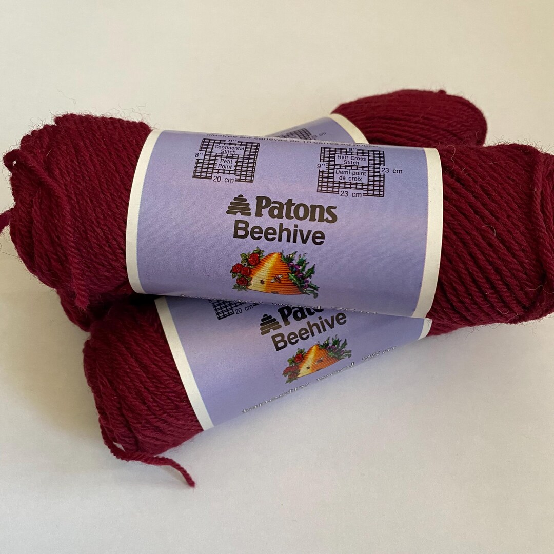 Patons, Beehive, Burgundy, Pure Virgin Wool, Yarn, Lot 17, Anchor #045 ...