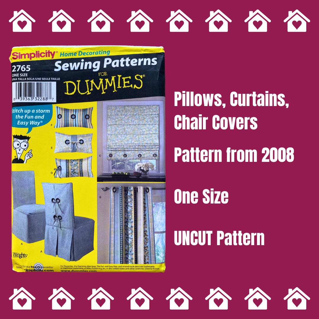 Simplicity 2765, 00s Sewing Pattern, Easy Basic Sewing, Home Decorating ...