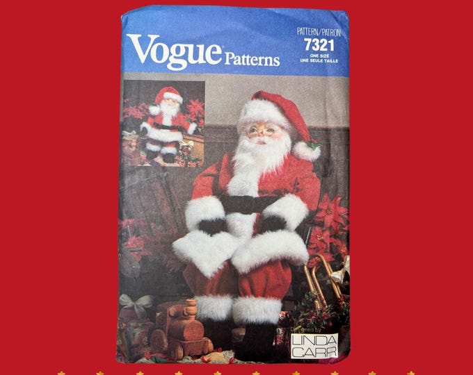 Vogue 7321, Vintage 80s Sewing Pattern, Craft, Linda Carr, Large Santa ...