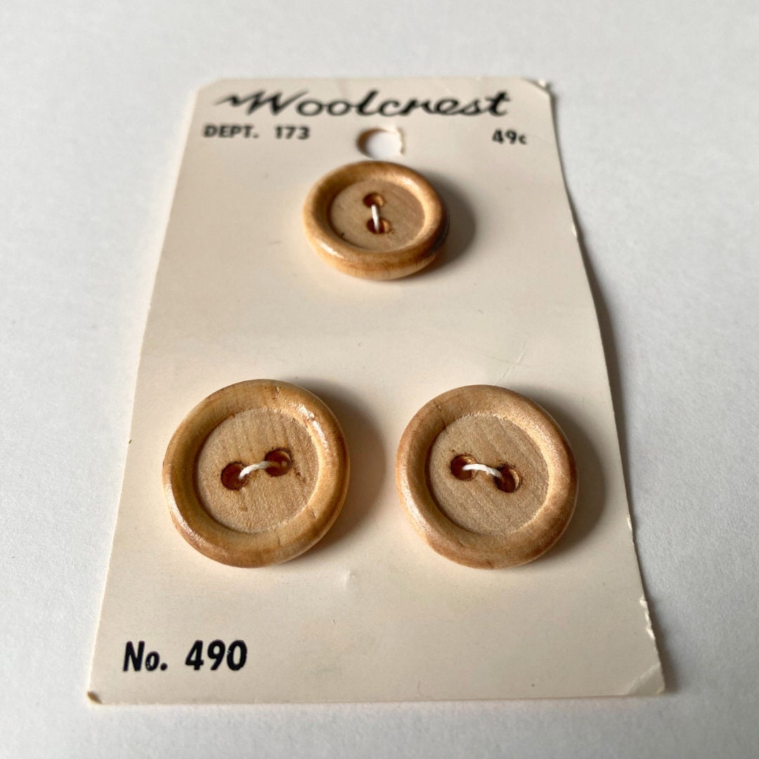 3pc Vintage Wooden Woolcrest Buttons (18mm) - Etsy