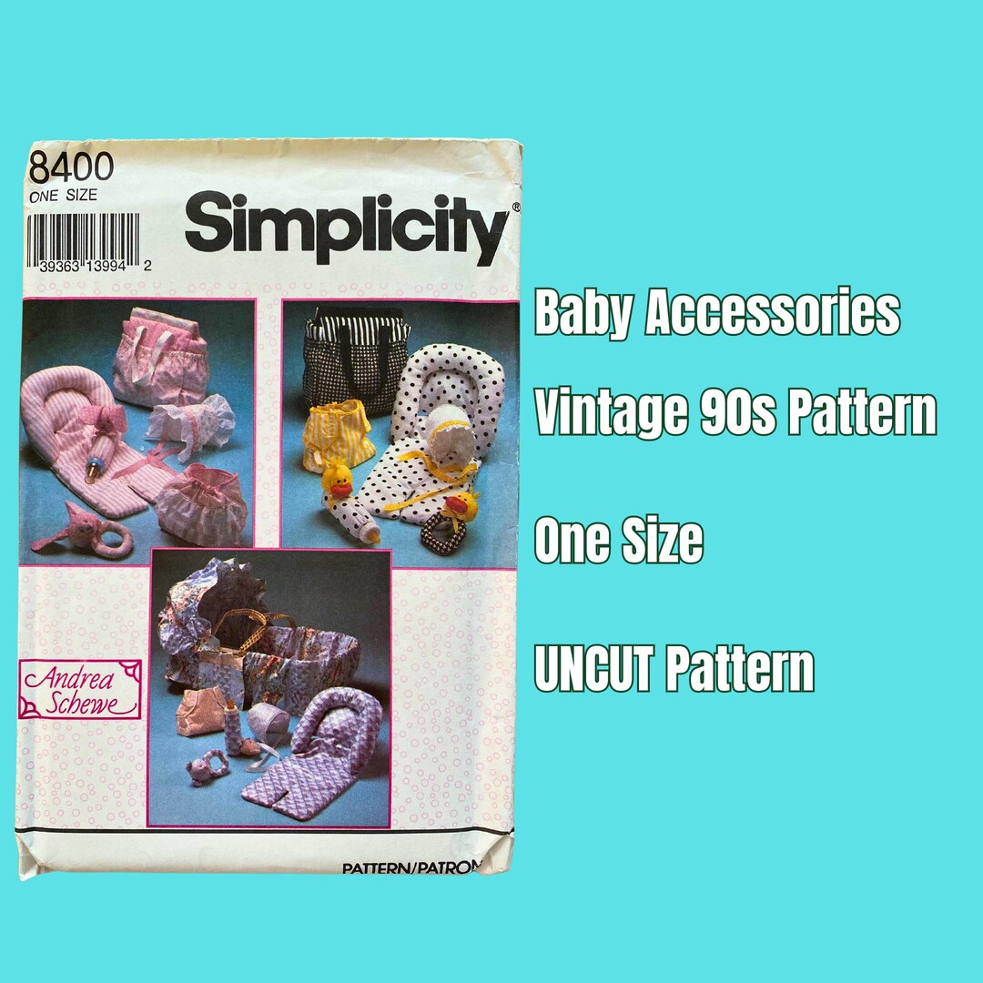 Simplicity 8400, Vintage Sewing Pattern, Baby Accessories, Hat, Diaper ...