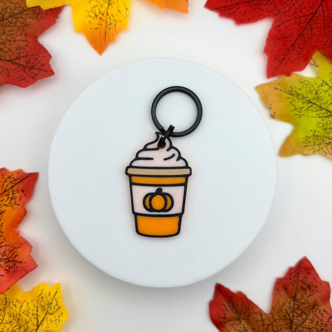 Pumpkin Spiced Latte Tag - 3D Printed Pet Tag, Custom, Sustainable ...