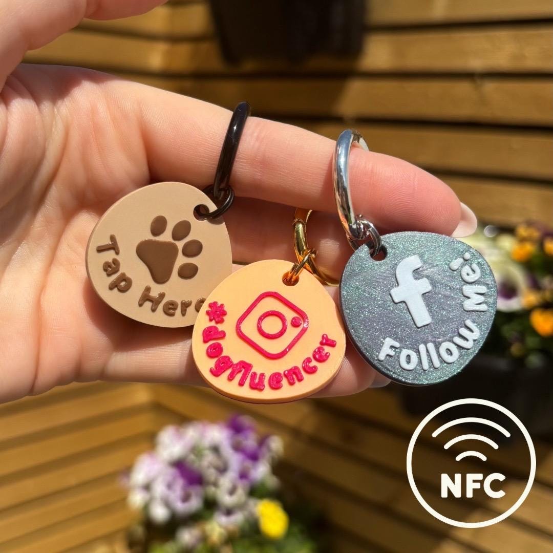 NFC Tag/keyring (social Profile) - 3D Printed, Custom, Keychain, Gift ...