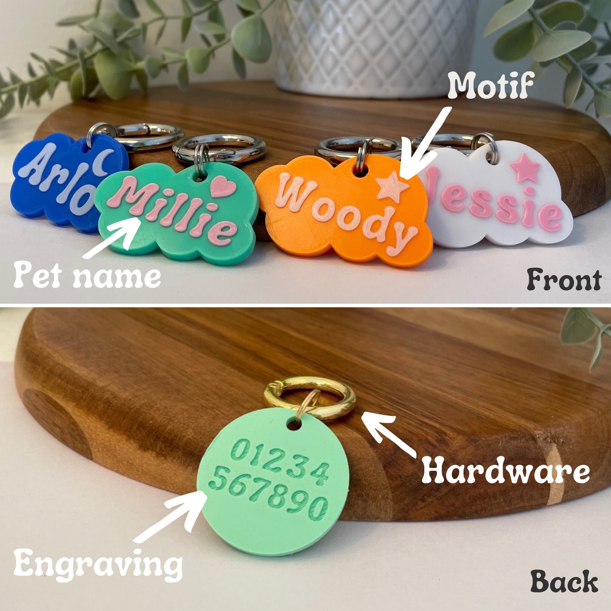Coin - Personalised 3D Printed Dog Tag, Customisable, Sustainable - Etsy