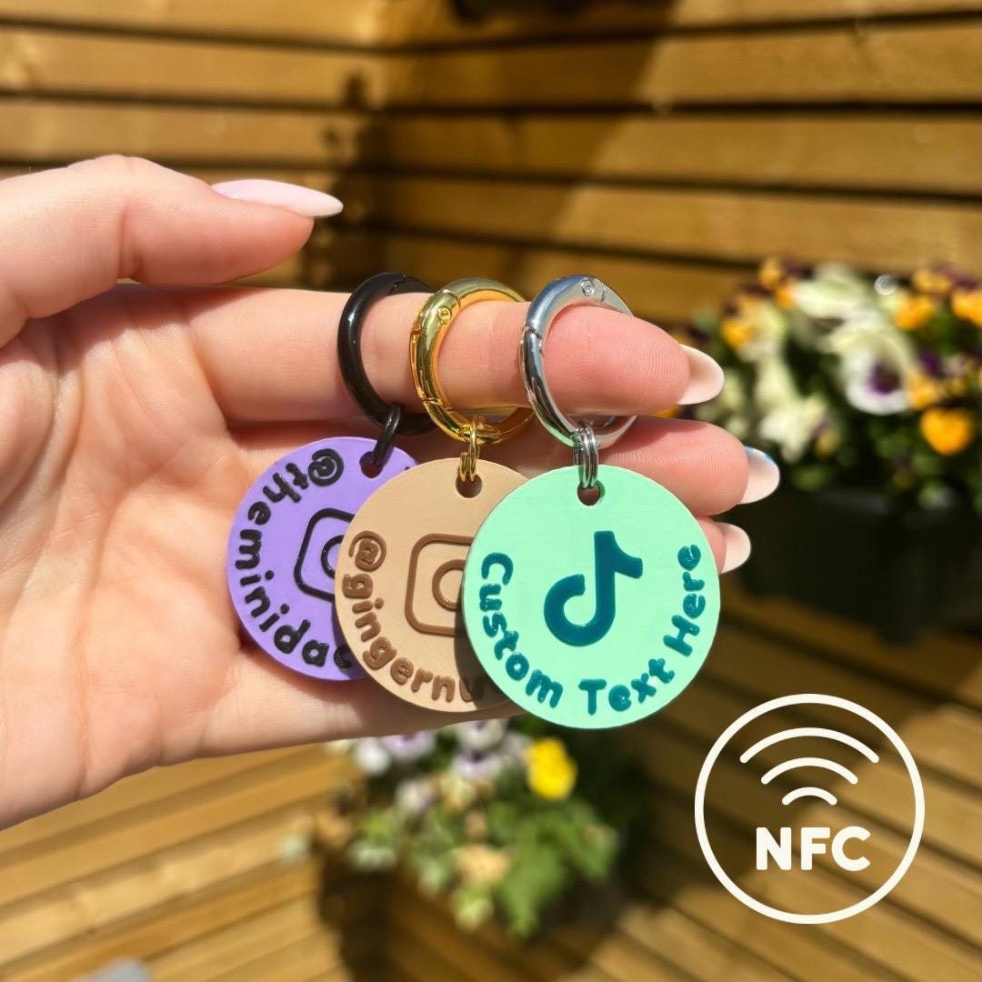 NFC Tag/keyring (custom Text) - Social Media, 3D Printed, Custom ...