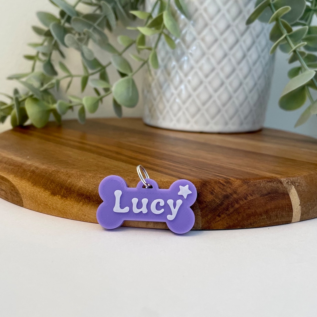 Bone Personalised 3D Printed Dog Tag Custom Sustainable - Etsy