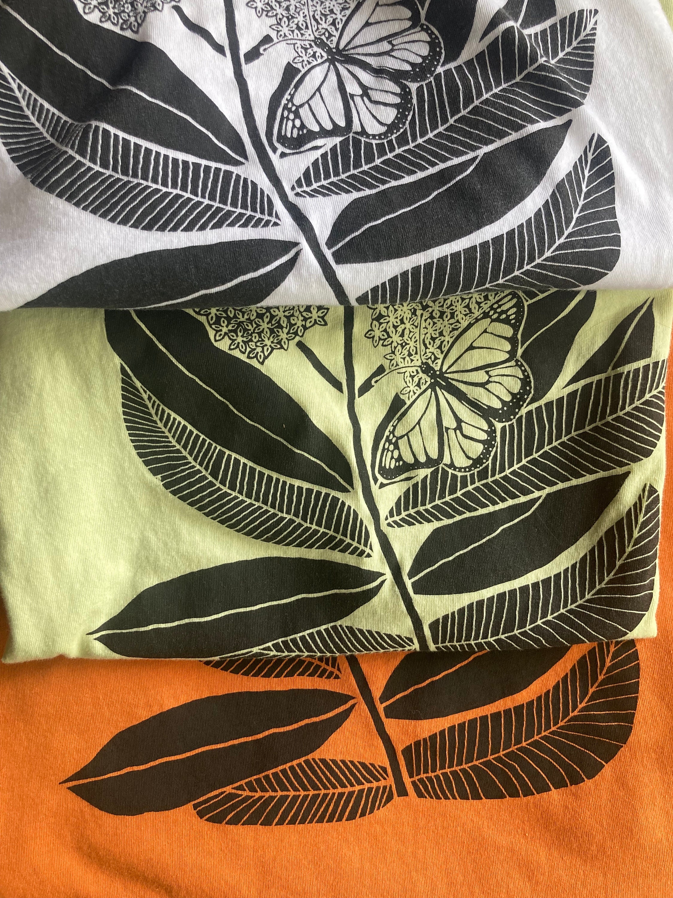 Monarch Butterfly and Milkweed T-shirt Screen Printed Hand - Etsy