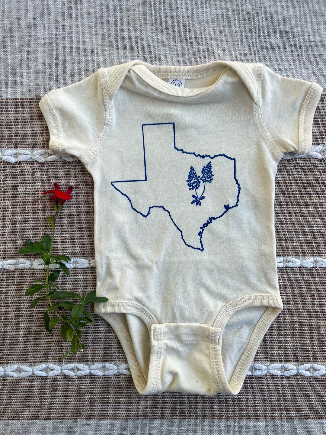 Texas Bluebonnet Baby Onesie, Floral, Wildflower, Screenprint, Handmade ...