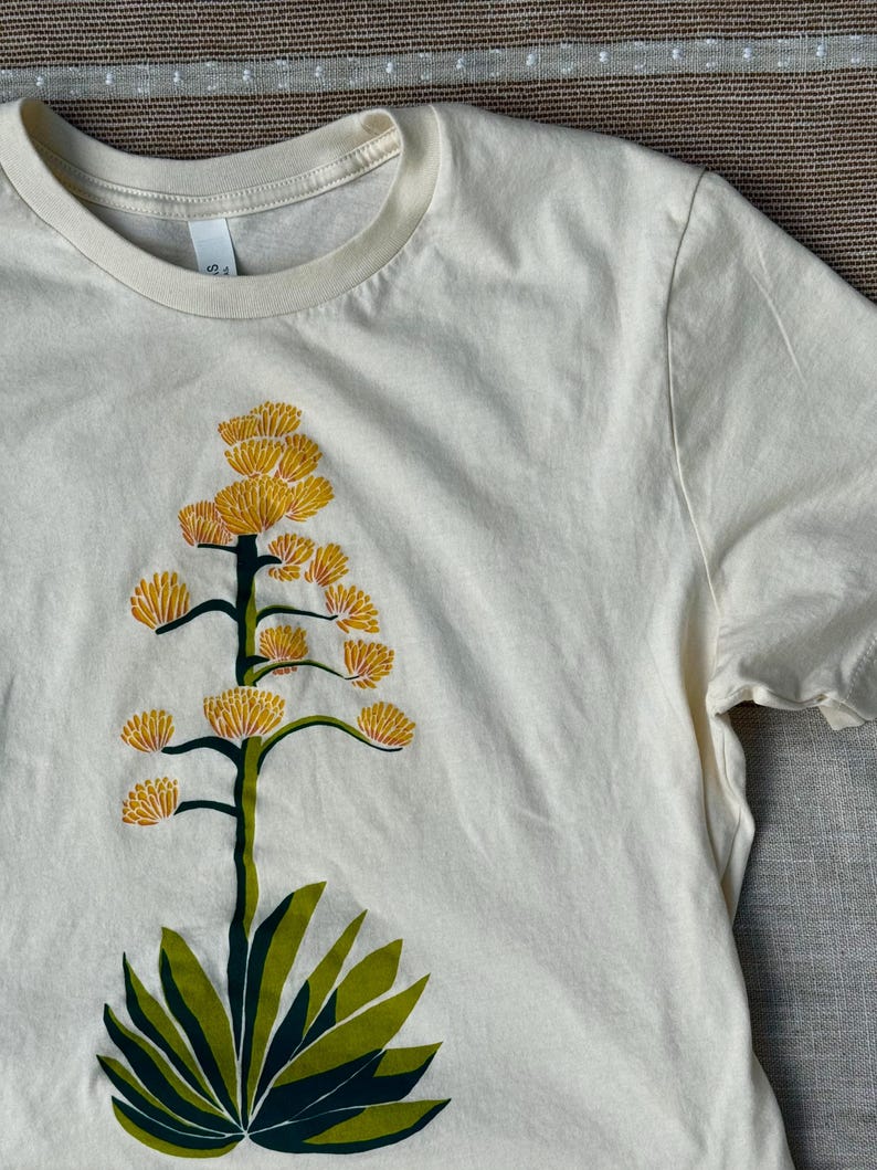 Agave T-shirt, Screen Print, Hand Print, Plant, Botanical, Desert - Etsy
